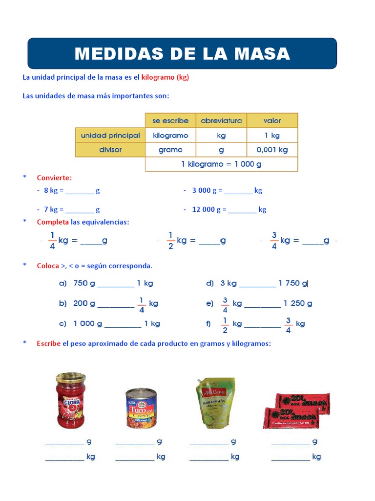 3ro Prim - RM - Medidas de Masa | PDF