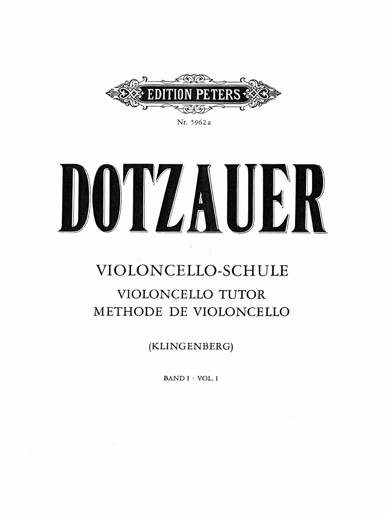 Dotzauer Cello Method Vol 1 | PDF