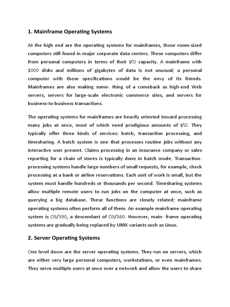 Mainframe Operating Systems | PDF | Operating System | Mainframe Computer