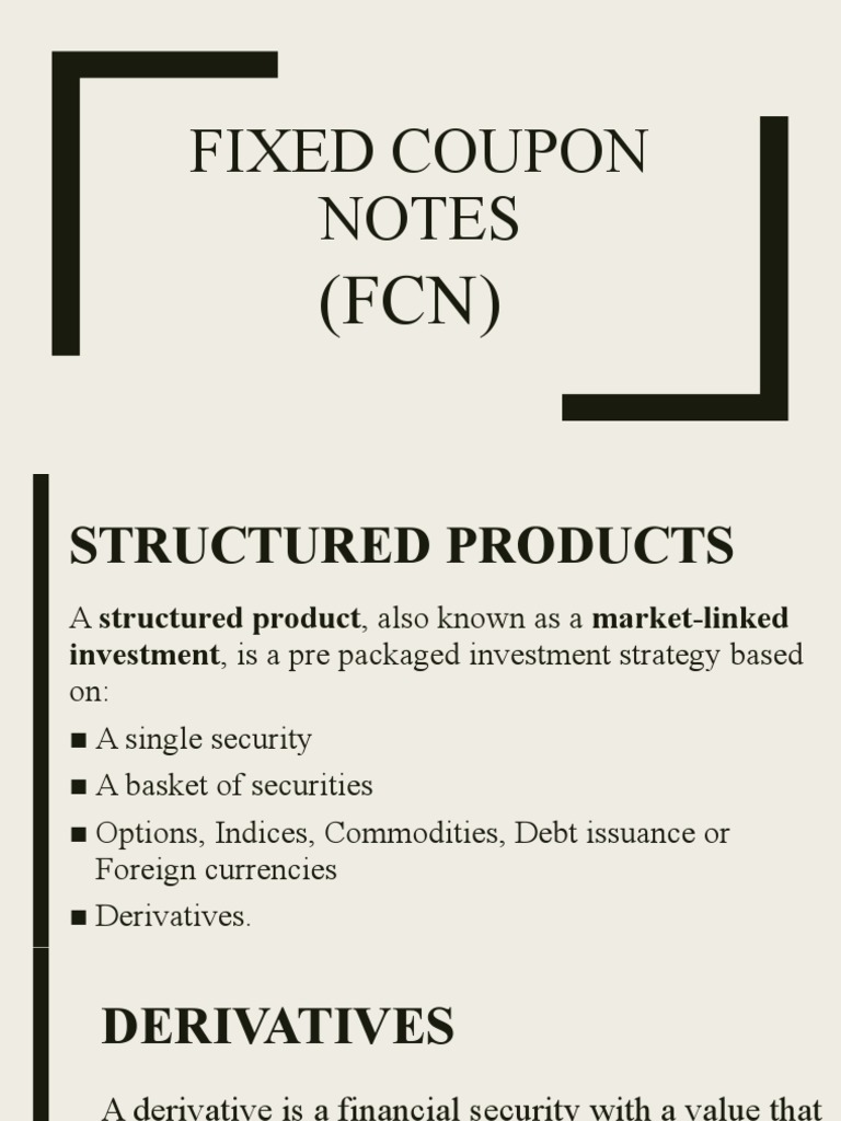 Fixed Coupon Notes | PDF | Derivative (Finance) | Corporations