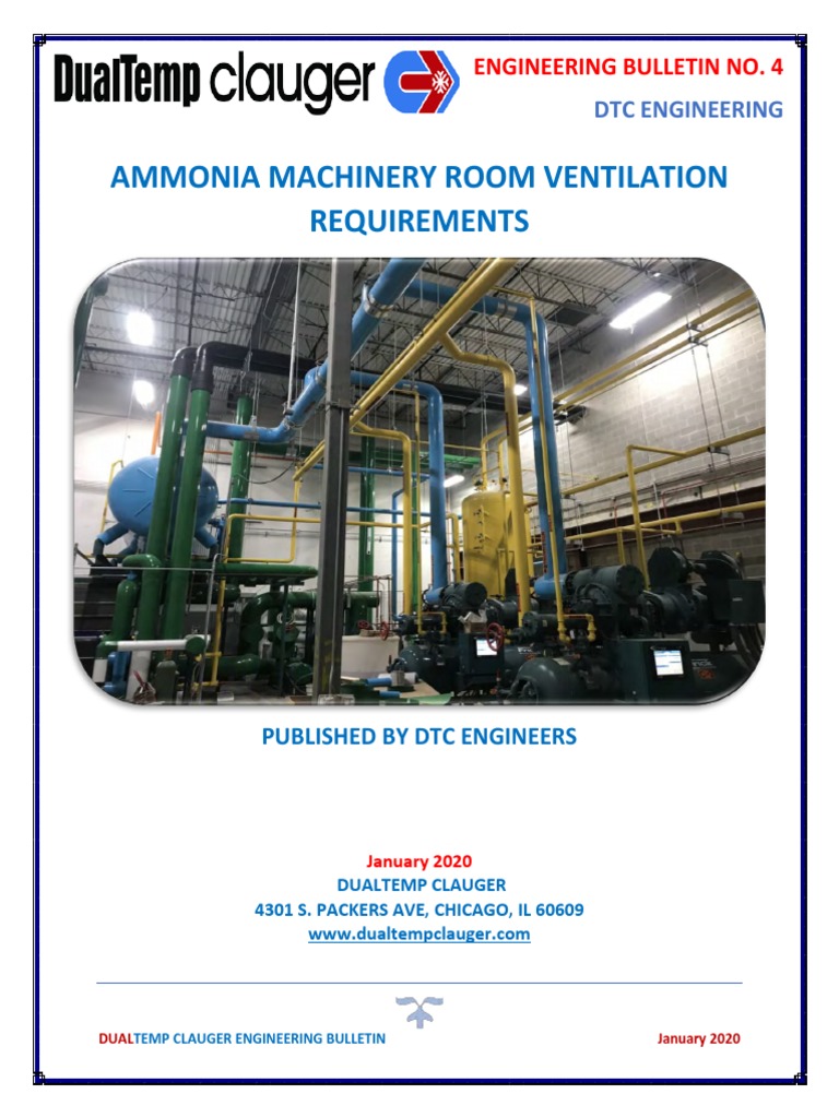 Ammonia Machinery Room Ventilation Guide | PDF | Ventilation ...