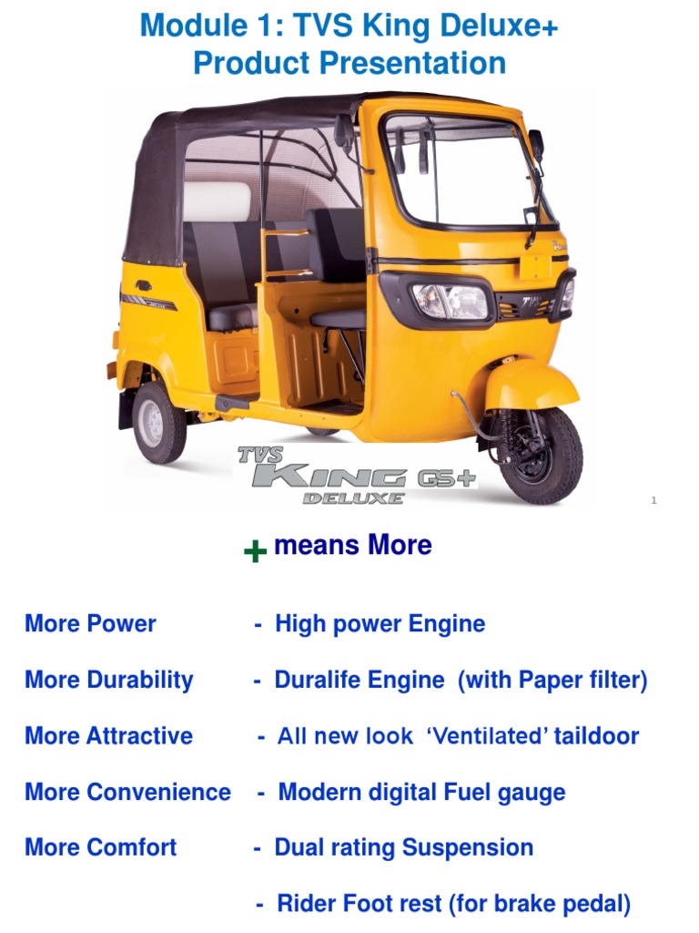 TVS King Deluxe Features and Benefits | PDF | Piston | Truck