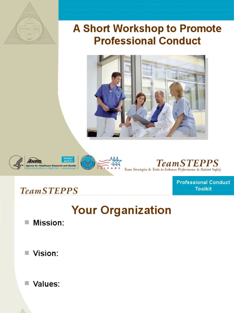 A Short Workshop To Promote Professional Conduct: T STEPPS 05.2 | PDF ...