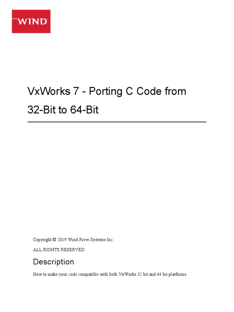 AppNote VxWorks 7 Porting C Code From 32-Bit To 64-Bit | PDF | 64 Bit Computing | Pointer ...