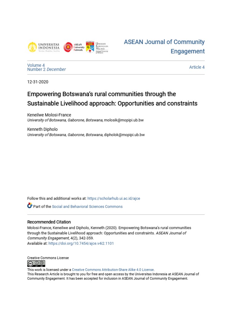 Sustainable Livelihoods Approach | PDF | Empowerment | Sustainability