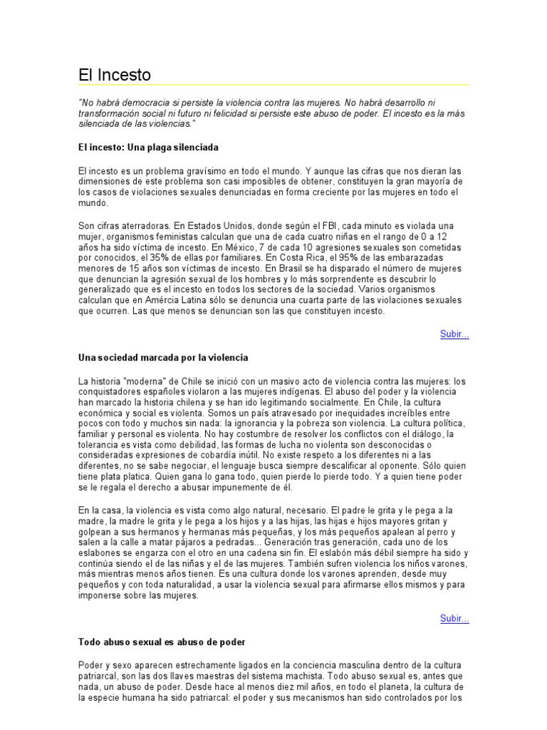 El Incesto | PDF | Violación | Incesto