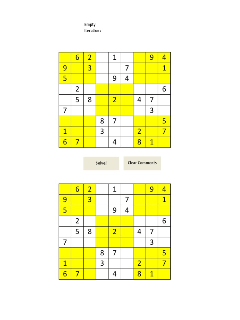 Sudoku Solver Excel | PDF