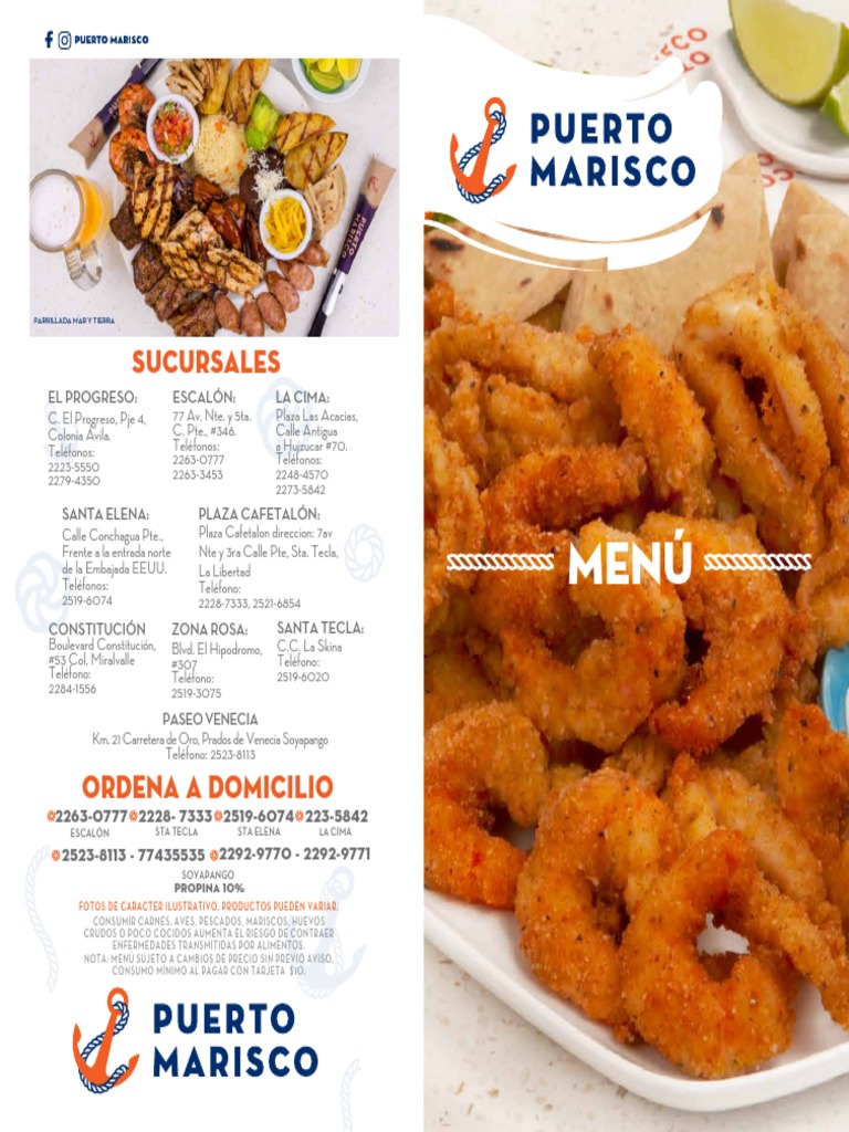 Menu Puertomarisco | PDF | Mariscos | Alimentos