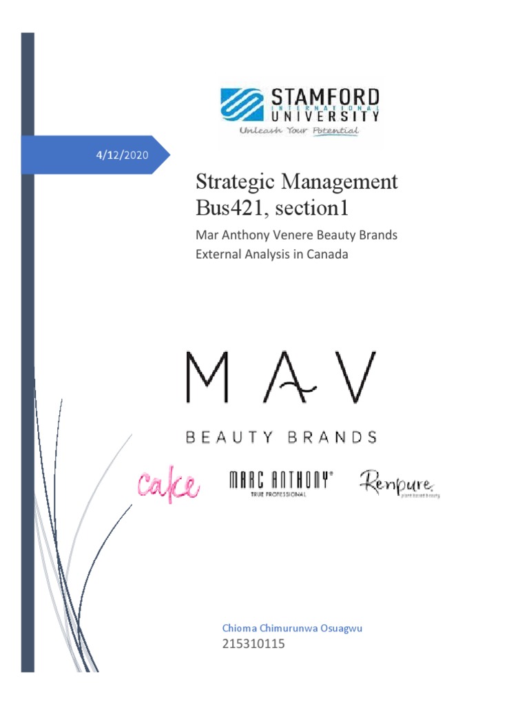 MAV Beauty Brands Canada Analysis | PDF | Cosmetics | North American ...