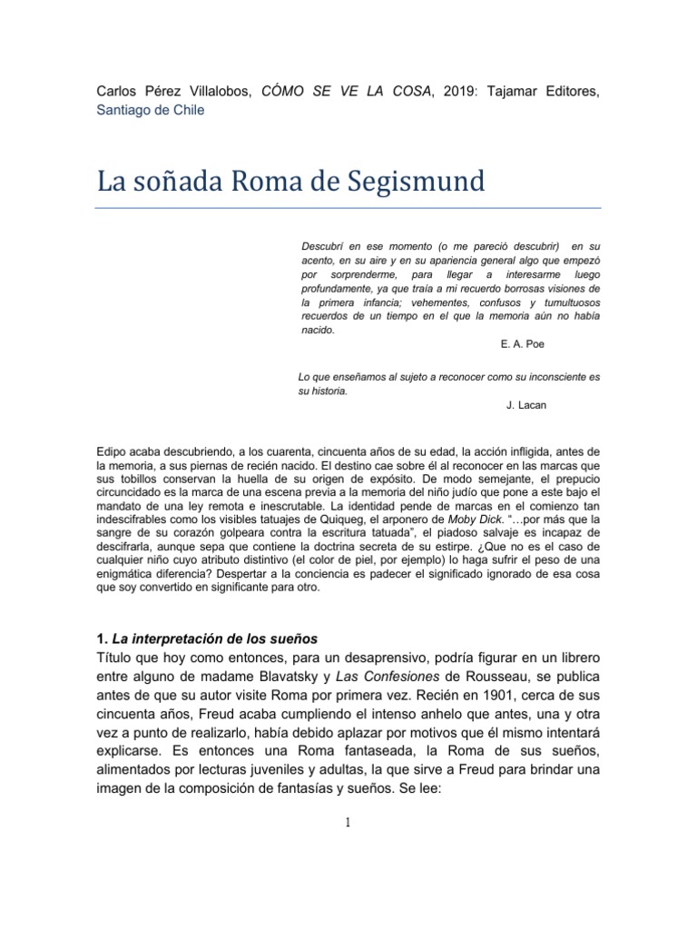La Roma de Segismund en Freud | PDF | Edipo | Sófocles