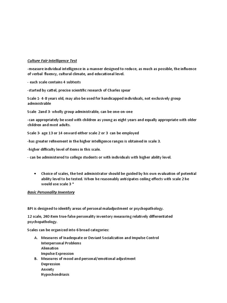 Culture Fair Intelligence Test | PDF