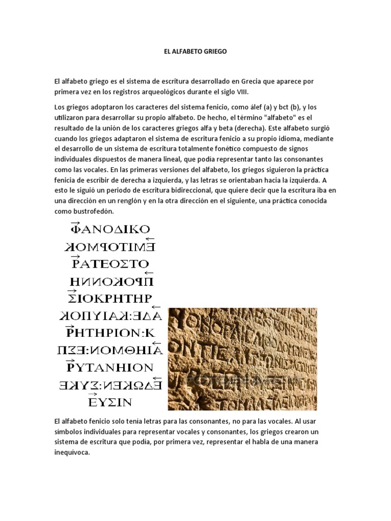 Evolución del Alfabeto Griego | PDF | Alfabeto griego | Escritura