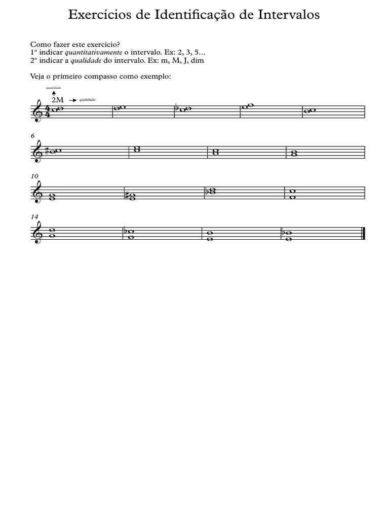 Exercícios de intervalos musicais | PDF