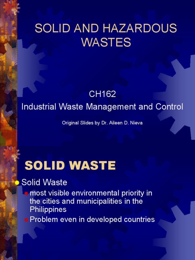 CH162 Solid and Hazardous Wastes | PDF | Incineration | Municipal Solid ...