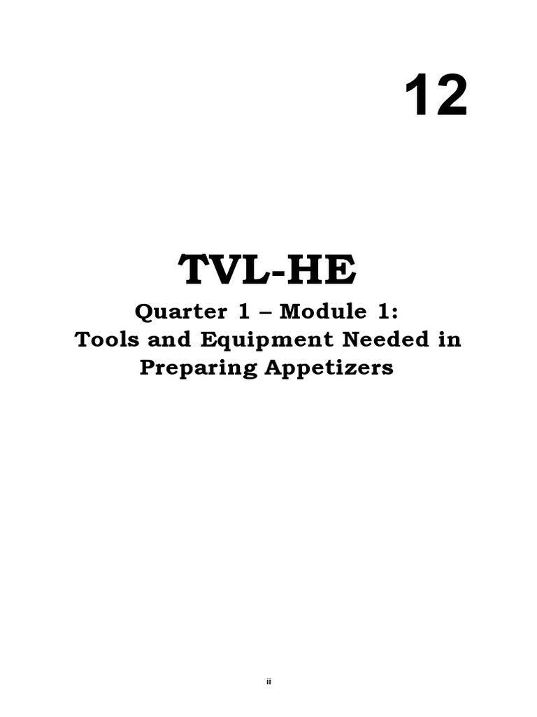 He Cookery Gr12 q1 Module 1 - A | Download Free PDF | Foods | Kitchen ...