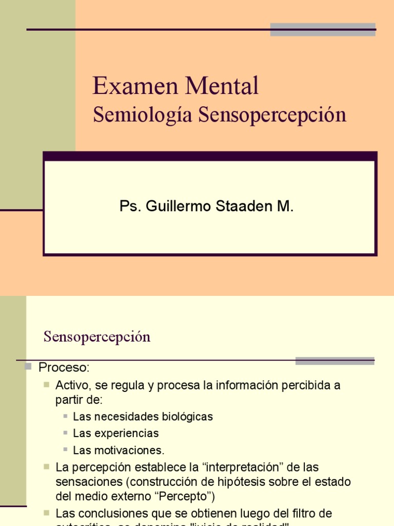 Semiologia Sensopercepción Ok | PDF | Percepción | Alucinación