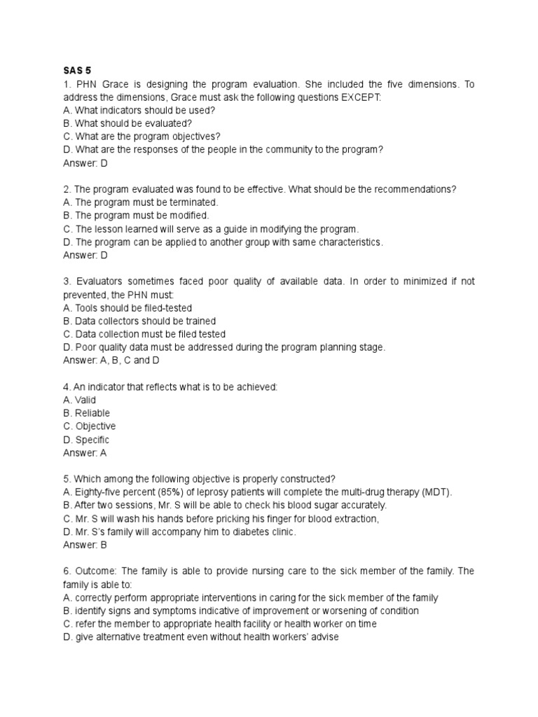 Program Evaluation Questions and Objectives: A Review of Key Concepts ...