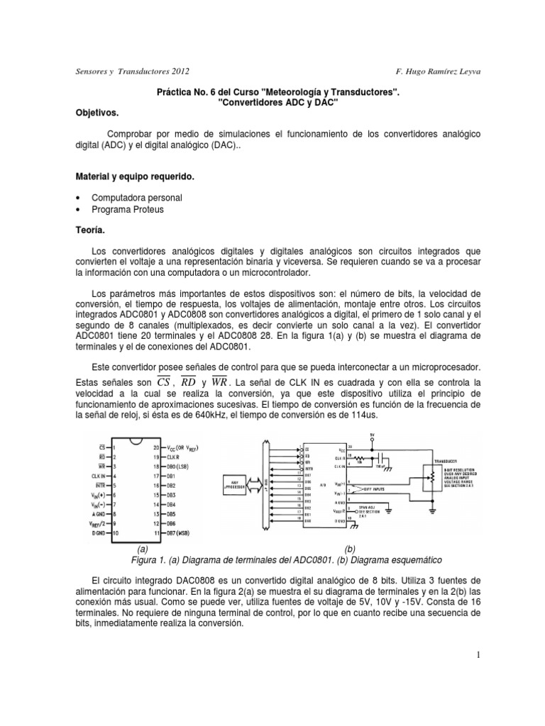 Practica-Convertidores ADC y DAC - I UNIDAD | PDF | Convertidor digital ...