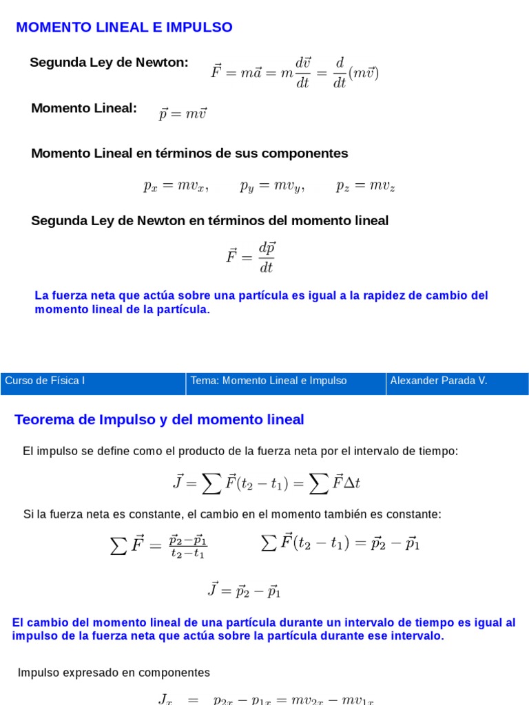 Momento Lineal e Impulso en Física | PDF | Impulso | Linealidad
