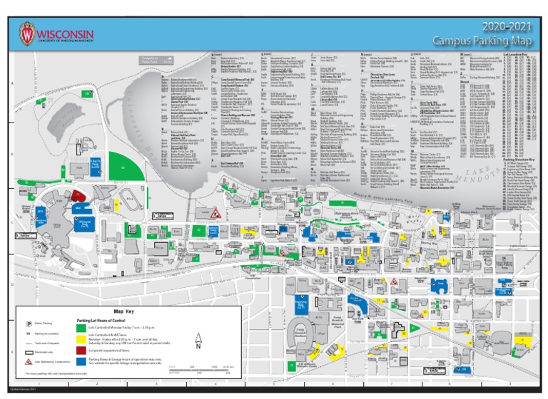 Campus Parking Map 2020-2021: R S I T | PDF | University Of Wisconsin ...