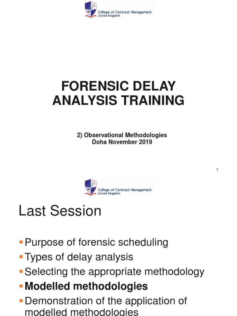 Forensic Delay Analysis - Session 2 Observational | PDF | Simulation