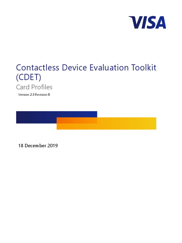 Cdet Card Profiles v2 3 | PDF | Smart Card | Visa Inc.