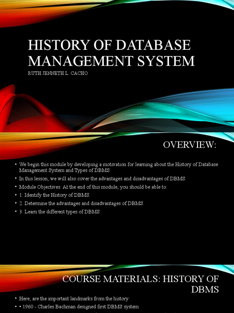 History of Database Management Systems | PDF | Databases | Relational ...