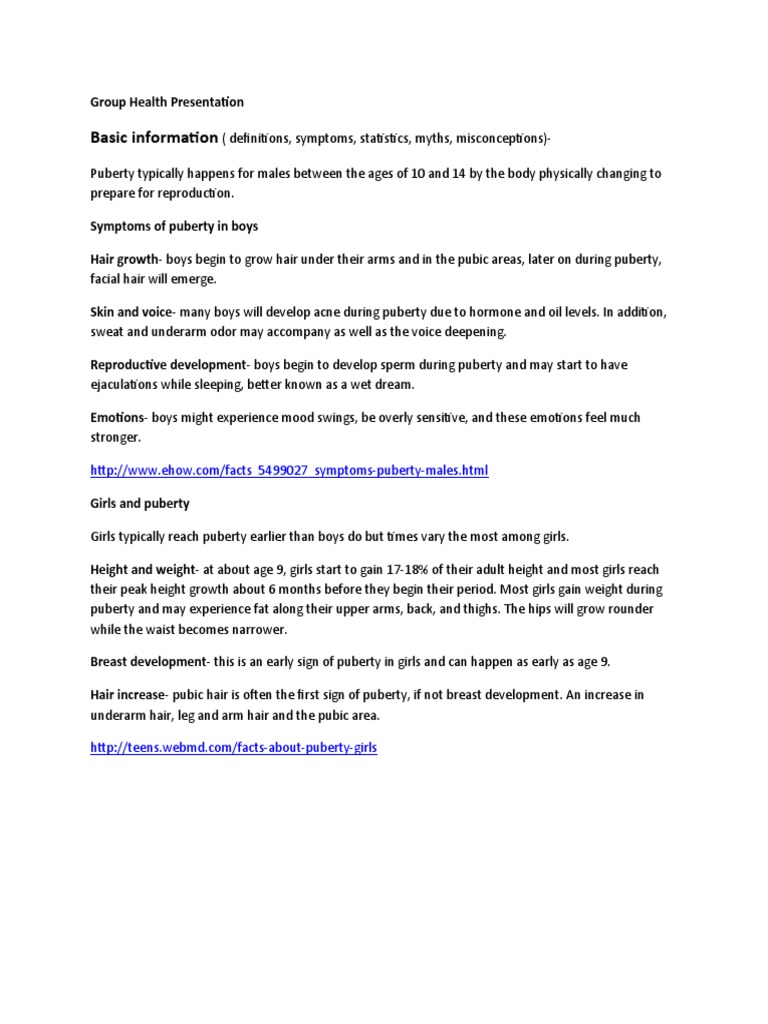 Puberty Notes | PDF | Puberty | Adolescence