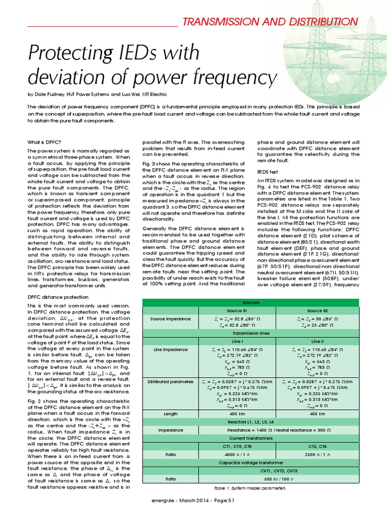Protecting Ieds With Deviation of Power Frequency: Transmission and ...