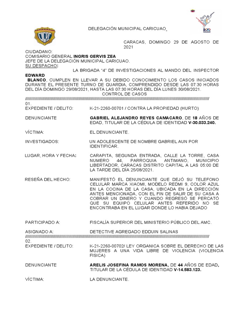 Control De Casos 29 08 2021 Pdf 5296