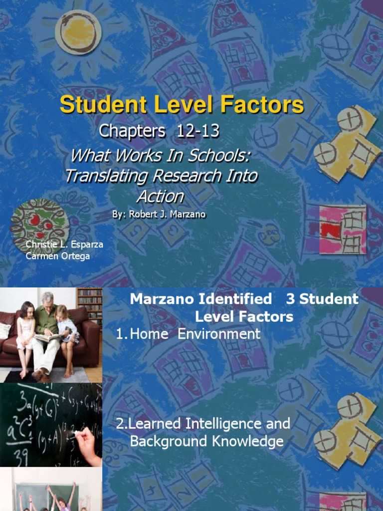 Student Level Factors: What Works in Schools: Translating Research Into ...