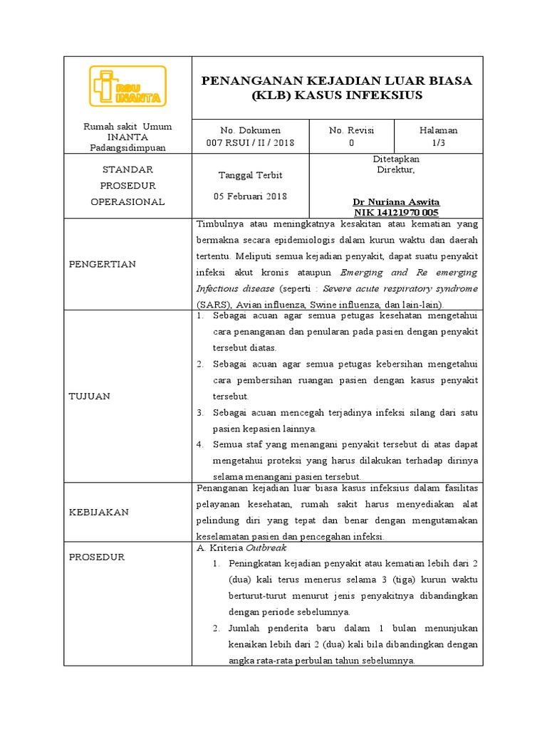 Spo KLB Kasus Infeksius | PDF | Sains & Matematika