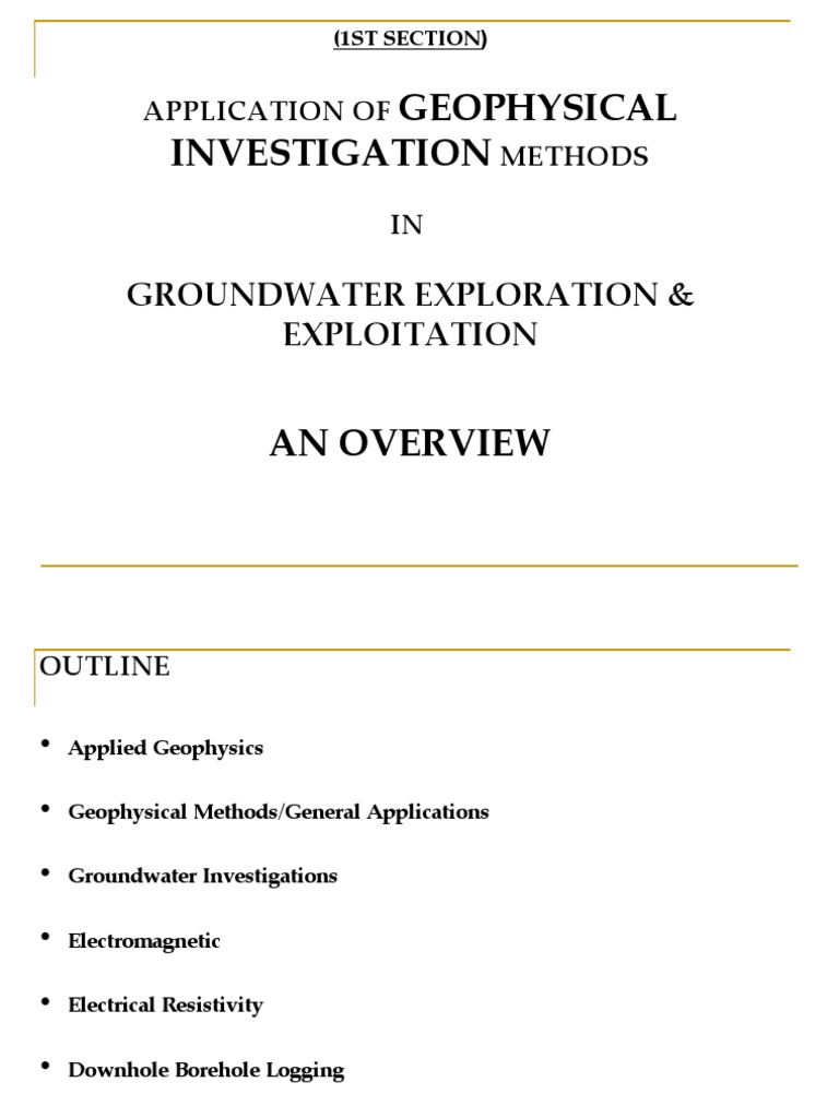 Geophysical Methods for Groundwater Exploration | PDF | Rock (Geology ...