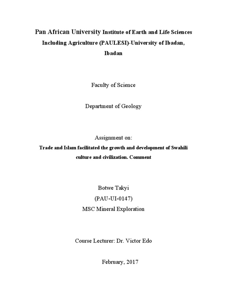 Growth of Swahili Civilization and Trade | PDF | East Africa