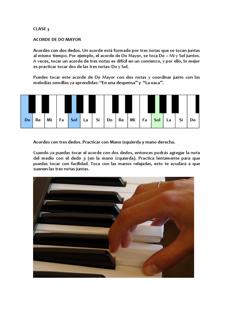 Curso Piano - Nivel 1 - Clase 3 | PDF