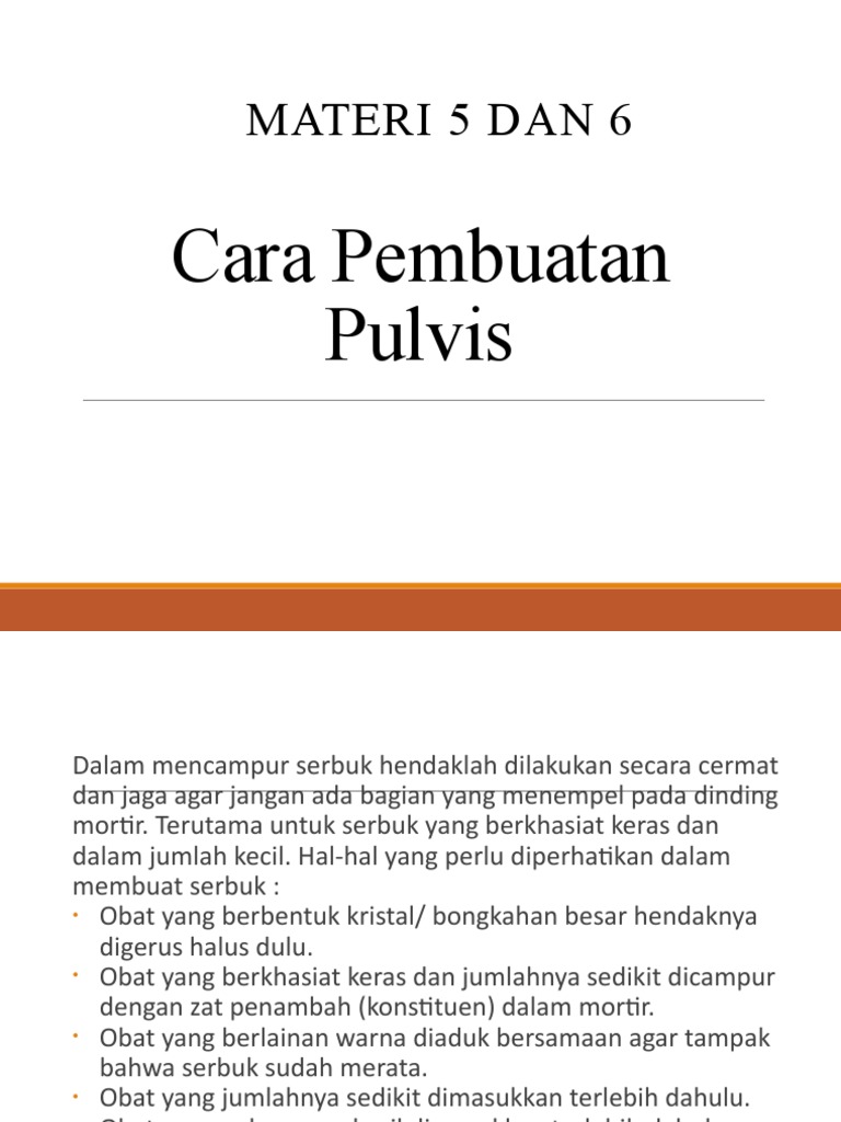 Cara Pembuatan Pulvis | PDF