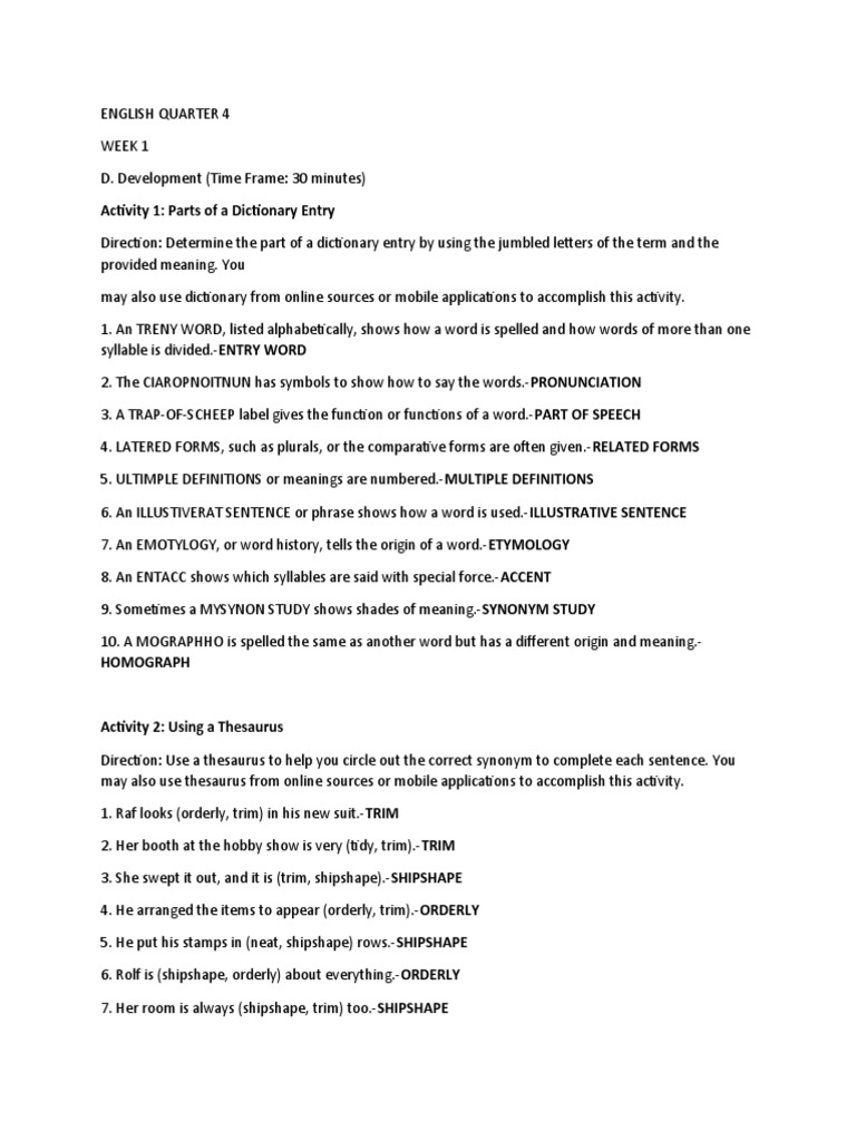 English Quarter 4 Week 1 | PDF | Part Of Speech | Linguistic Morphology