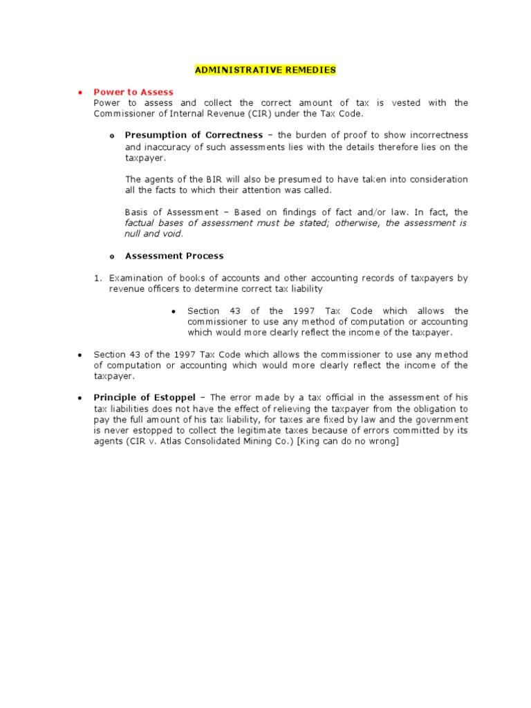 Administrative Remedies in Tax | PDF | Taxes | Taxpayer