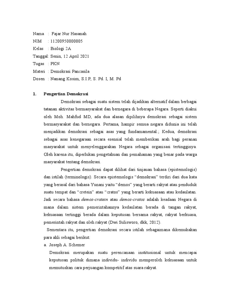 TUGAS Pert. 7 (Demokrasi Pancasila) | PDF