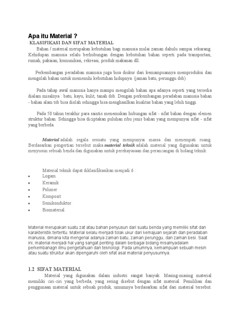 Apa Itu Material | PDF