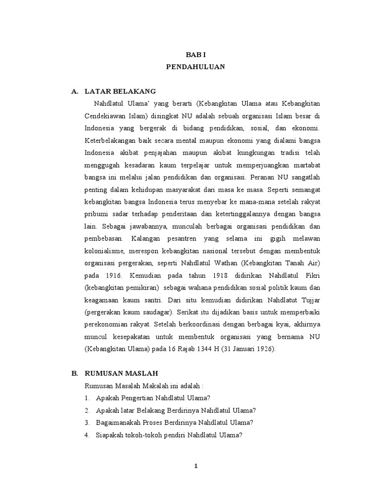 The History of Nahdlatul Ulama | PDF