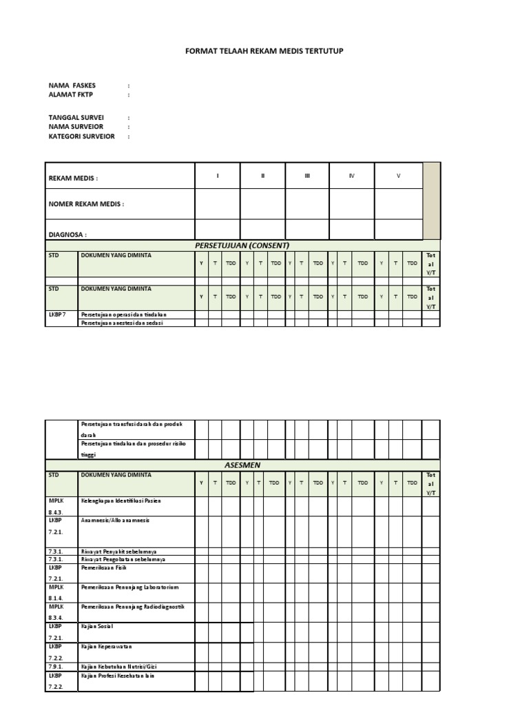 8.4.4.ep.2. Format Telaah Rekam Medis Tertutup | PDF