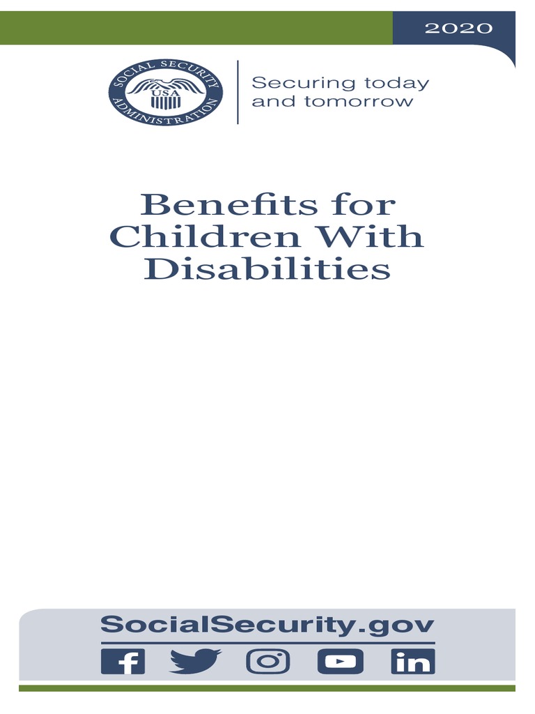 Benefits For Children With Disabilities: Socialsecurity - Gov | PDF ...