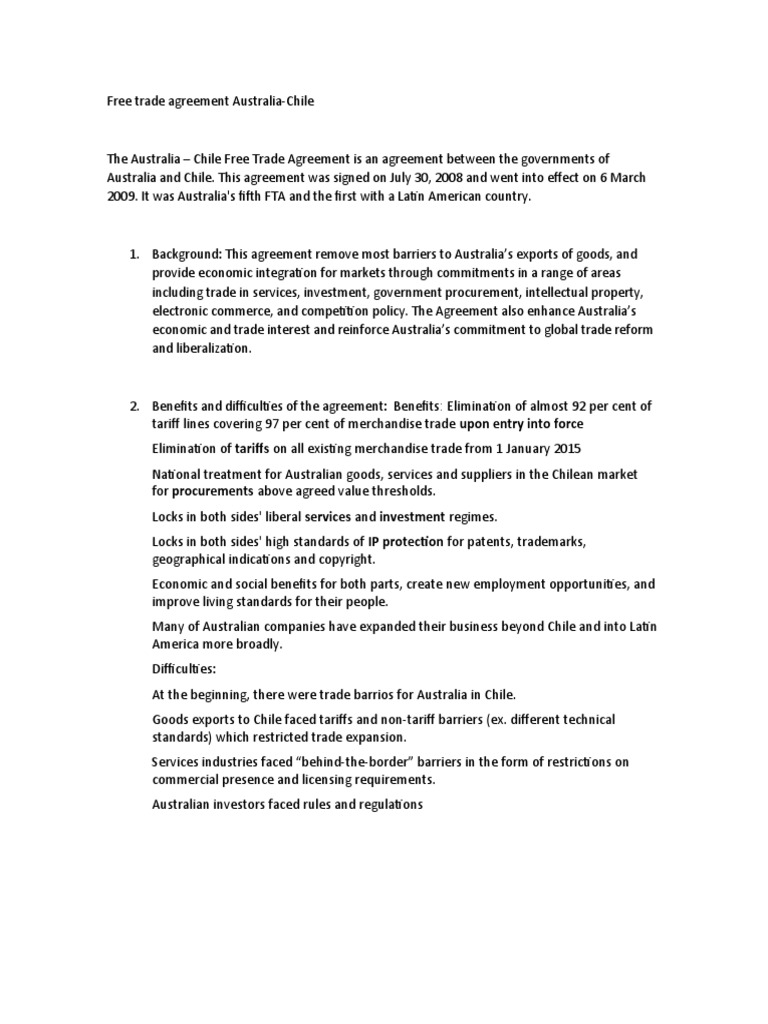 Free Trade Agreement Australia | PDF | Trade | Intellectual Property
