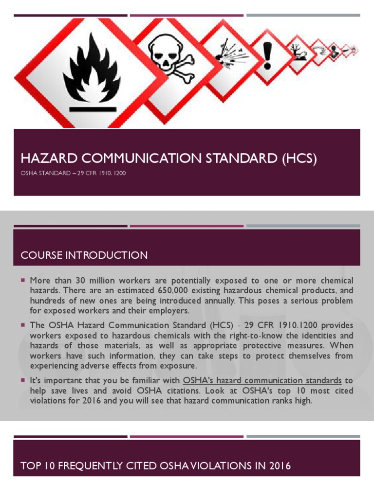 Hazard Communication Standard (HCS) | Download Free PDF | Occupational ...