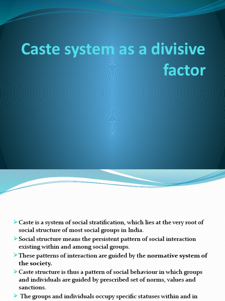 Caste System As A Divisive Factor | Download Free PDF | Caste | Social ...
