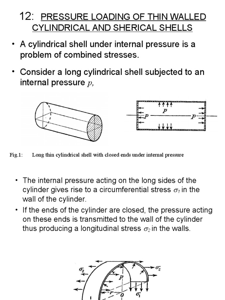 Pressure Loading of Thin Walled Cylindrical and Spherical Shells | PDF ...