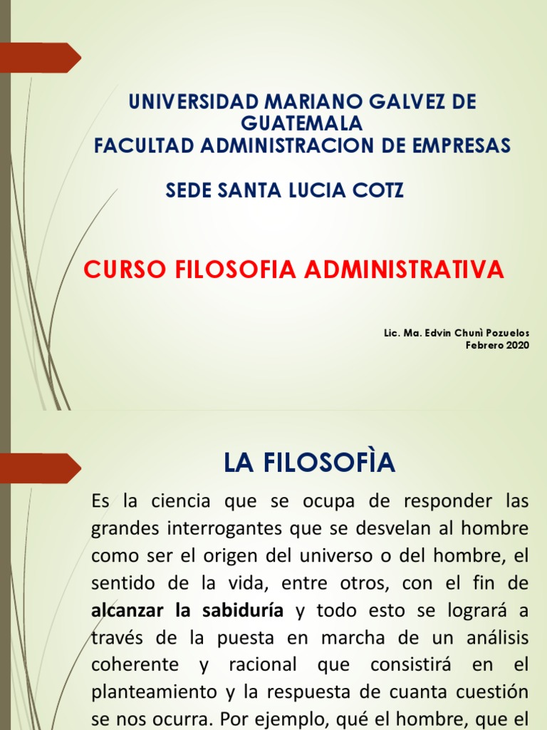 Filosofia General y Filosofia Admon | PDF | Conocimiento | Verdad