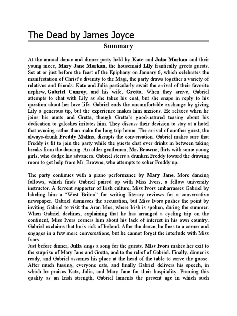 The Dead by James Joyce | PDF