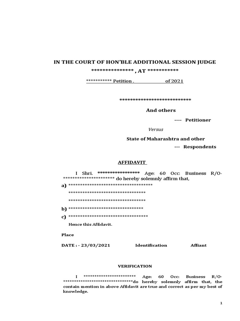 Affidavit Court Format | PDF | Law